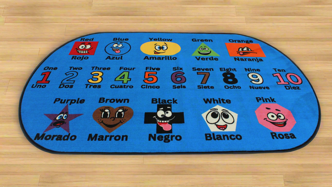 Silly Shapes Interactive Bi-lingual Educational Rugs 6' x 9' - Kids Rug ...
